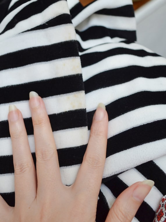 1970s Velour stripe dressing gown, Long sleeve velvet… - Gem