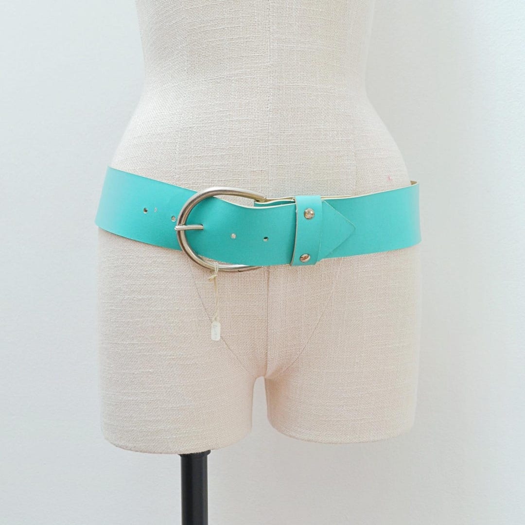 1970s Wide Buckled Faux Leather Belt, 70s Waist or Hip Fit, Original ...