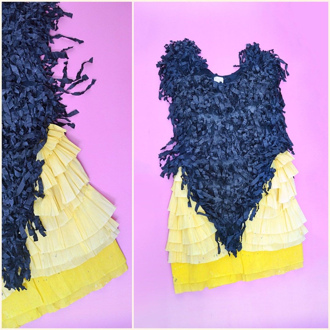 1920s Halloween Crepe Paper Dress, 20s Fringed Tiered Dressup, Youth ...
