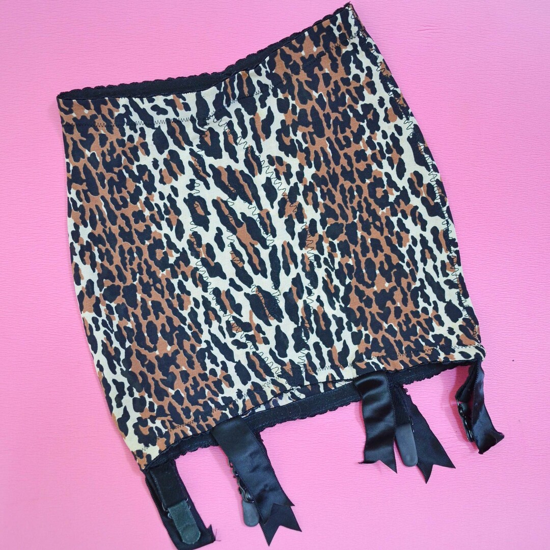 1950s Leopard Print Mesh Girdle, 50s Vanity Fair Suspender Belt, Animal ...
