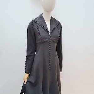 1970s Jean Varon Crepe Dress, 1960s Designer Flared Midi, 70s Long ...