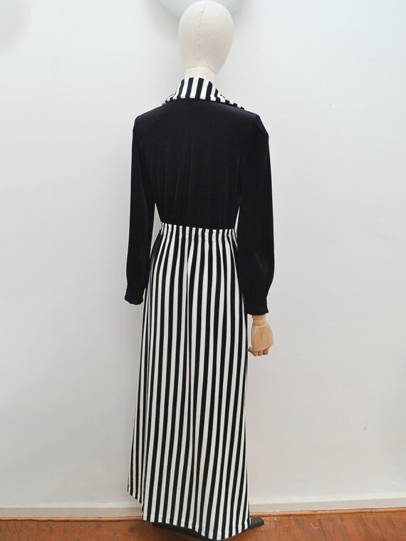 1970s Velour stripe dressing gown, Long sleeve velvet… - Gem