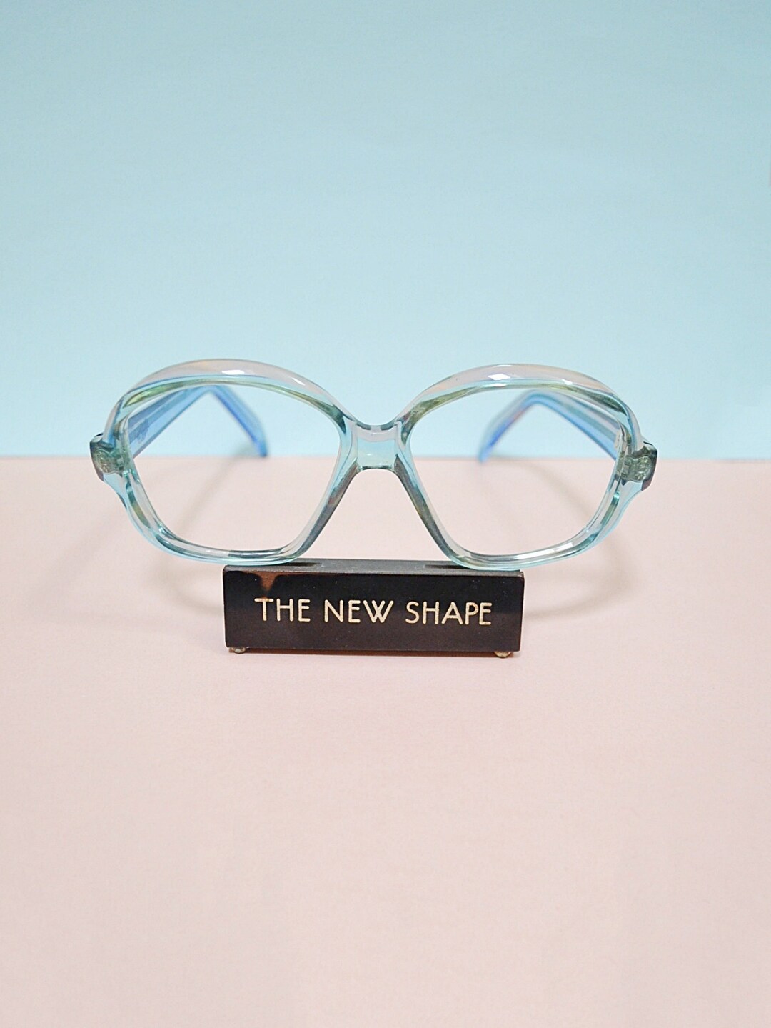 1970s Blue Transparent Deadstock Unusual Eye Glasses Frames , 70s 80s ...