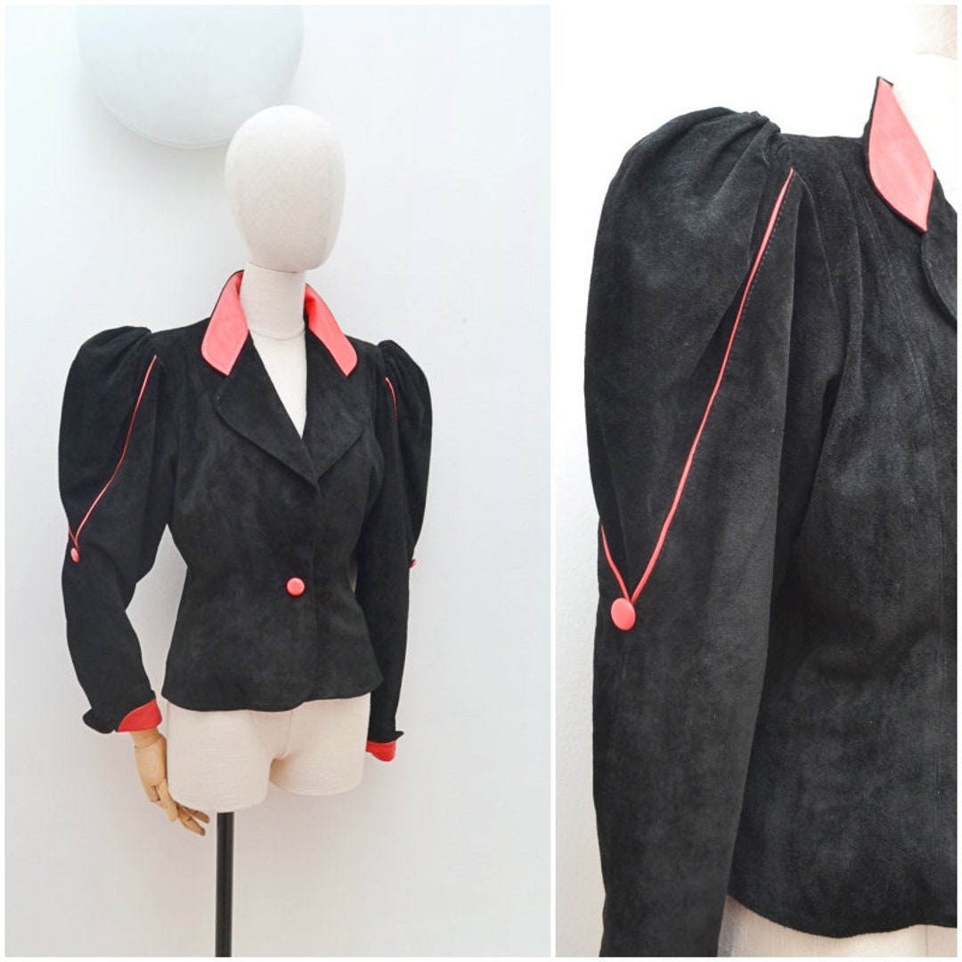 1980s Does Regency Suede Jacket, 80s Victorian Riding Style Leather ...