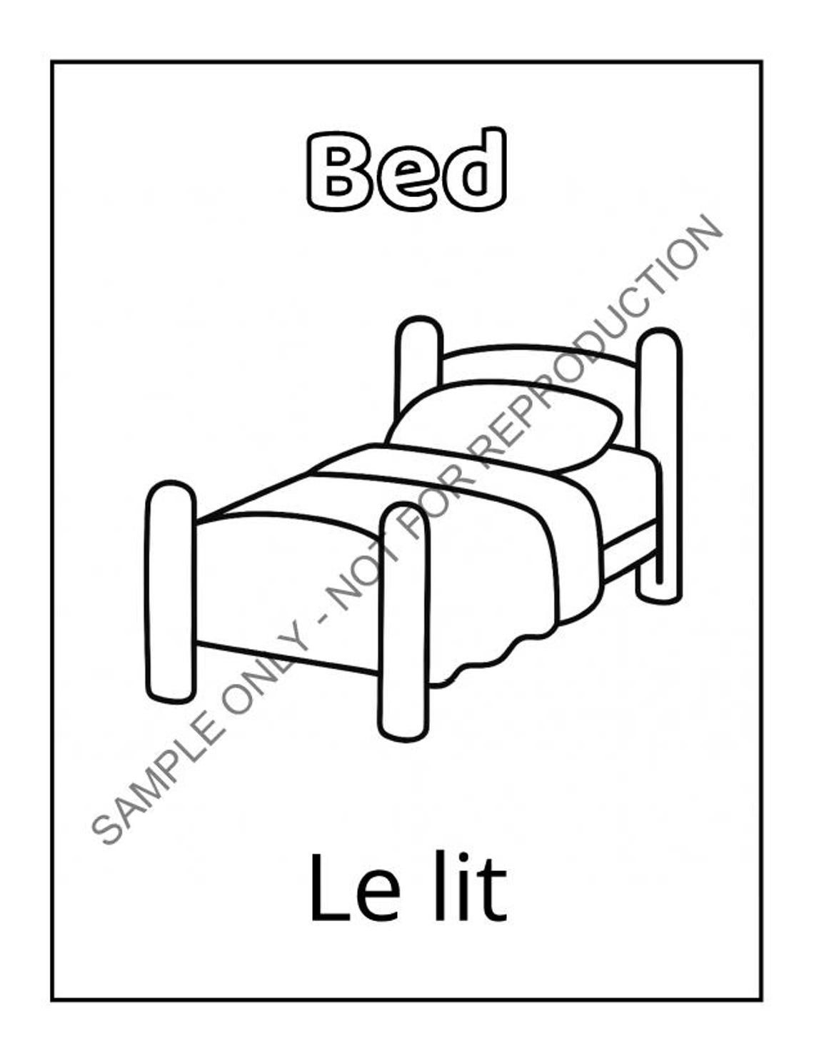 Bilingual Home Colouring Pages for Kids | English & French Printable ...