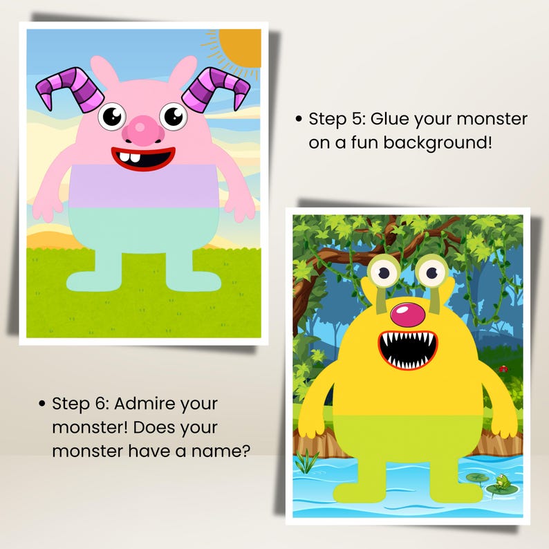 My Monster – Printable Monster Craft Kit | Fun Cut-and-create Activity ...