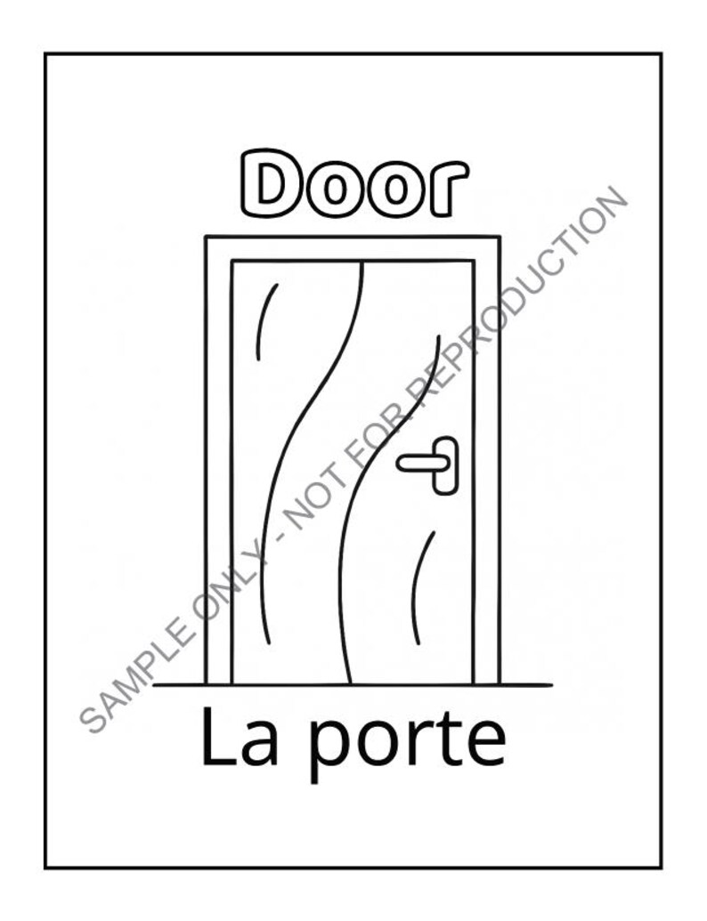 Bilingual Home Colouring Pages for Kids | English & French Printable ...