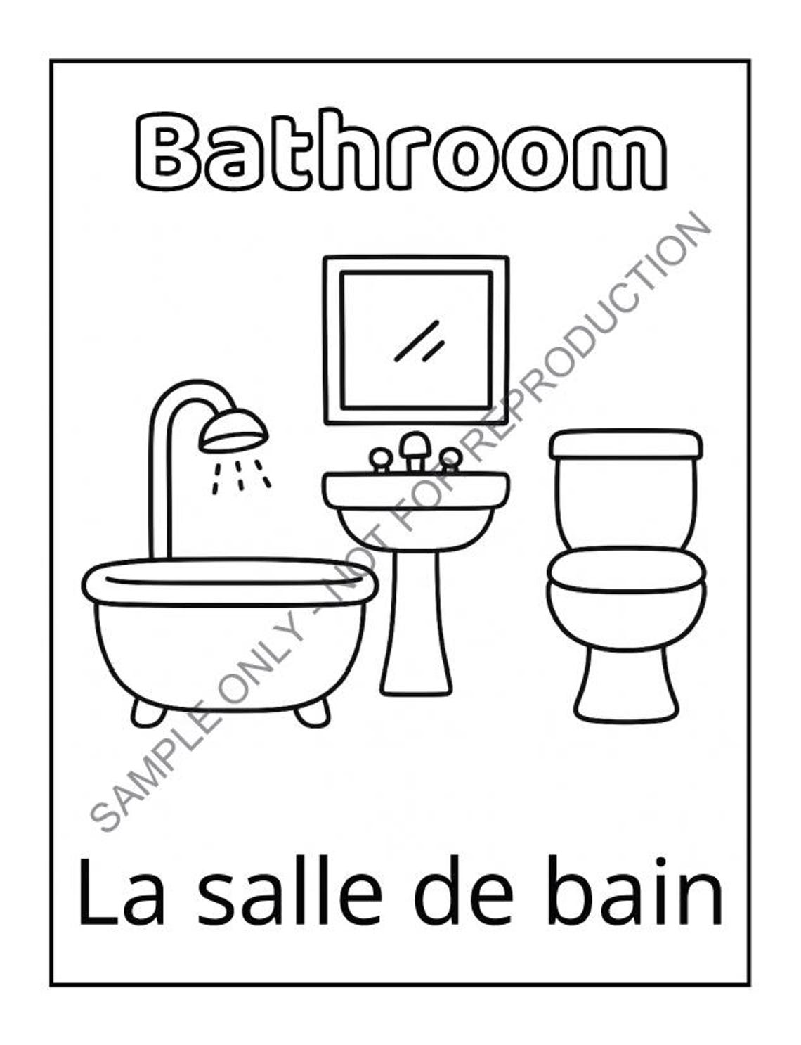 Bilingual Home Colouring Pages for Kids | English & French Printable ...
