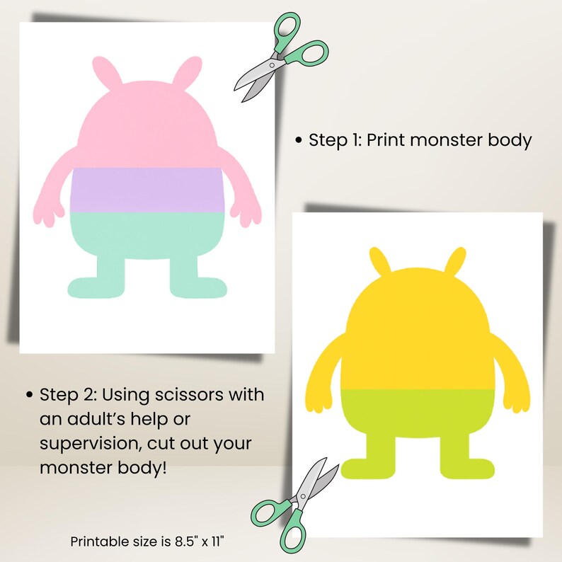 My Monster – Printable Monster Craft Kit | Fun Cut-and-create Activity ...