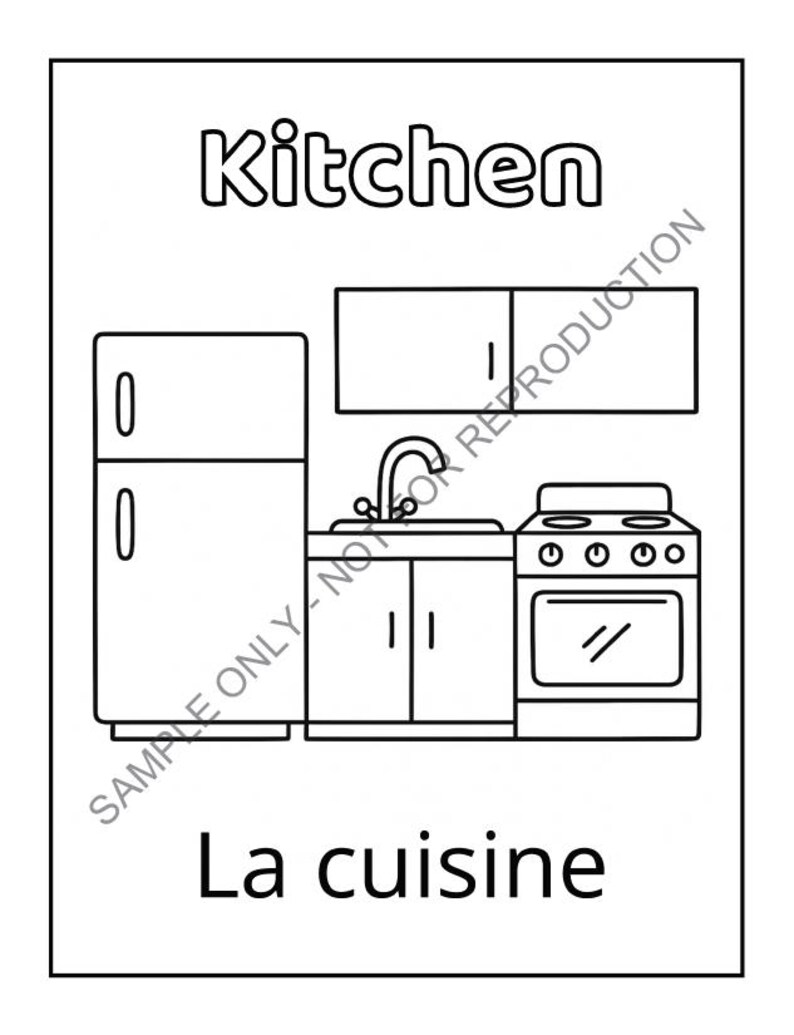 Bilingual Home Colouring Pages for Kids | English & French Printable ...