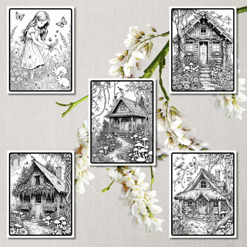 Cottagecore Colouring Pages | 10-page Printable Colouring Book ...