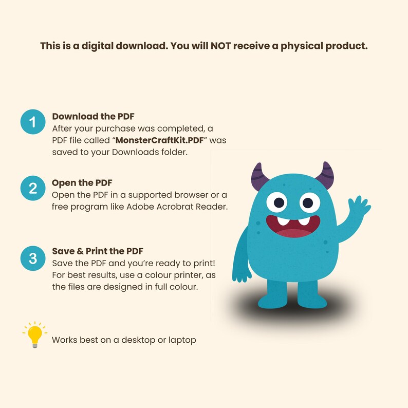 My Monster – Printable Monster Craft Kit | Fun Cut-and-create Activity ...