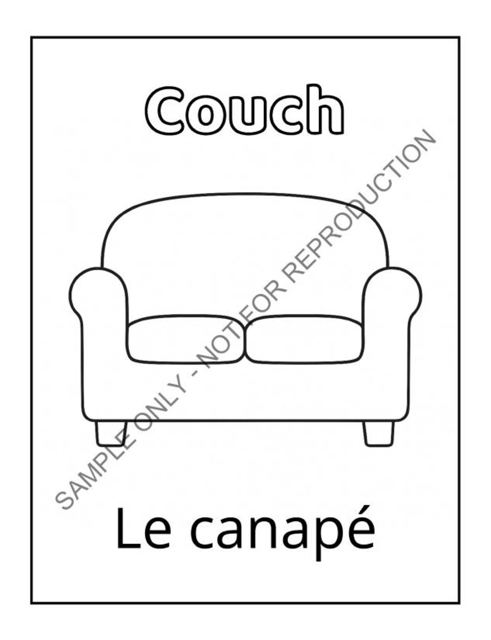 Bilingual Home Colouring Pages for Kids | English & French Printable ...