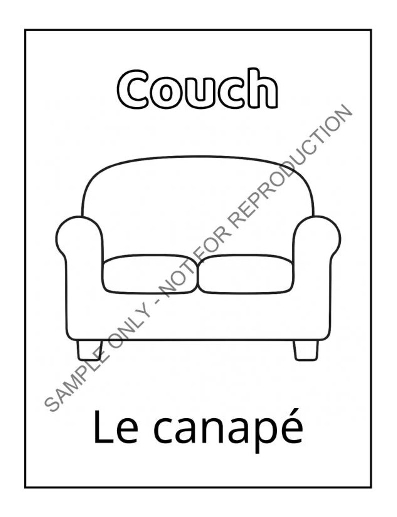 Bilingual Home Colouring Pages for Kids | English & French Printable ...