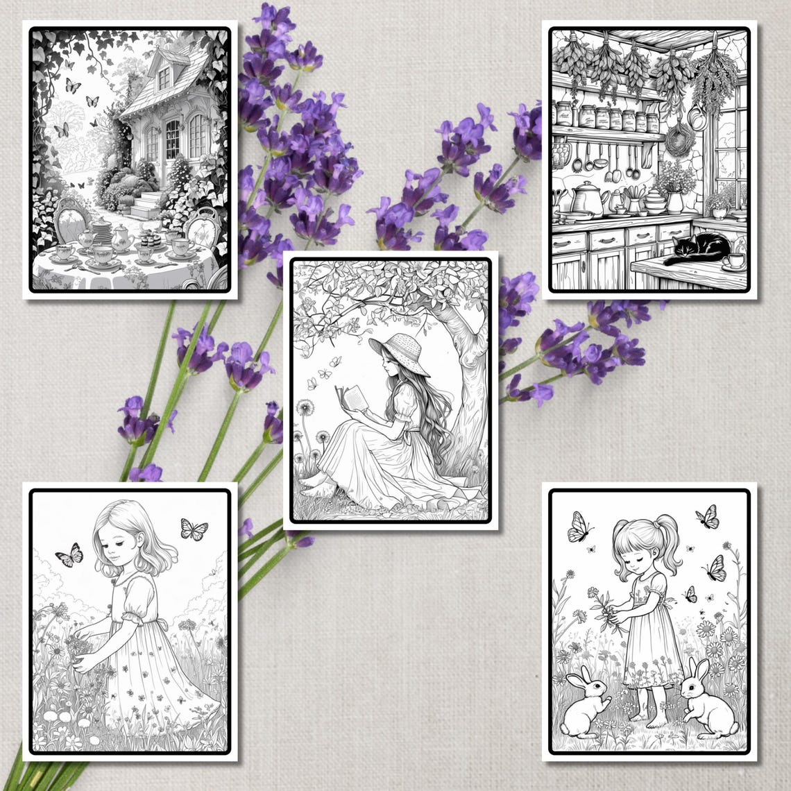 Cottagecore Colouring Pages | 10-page Printable Colouring Book ...
