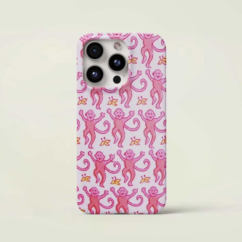 Phone Case Monkey Pink - Etsy UK