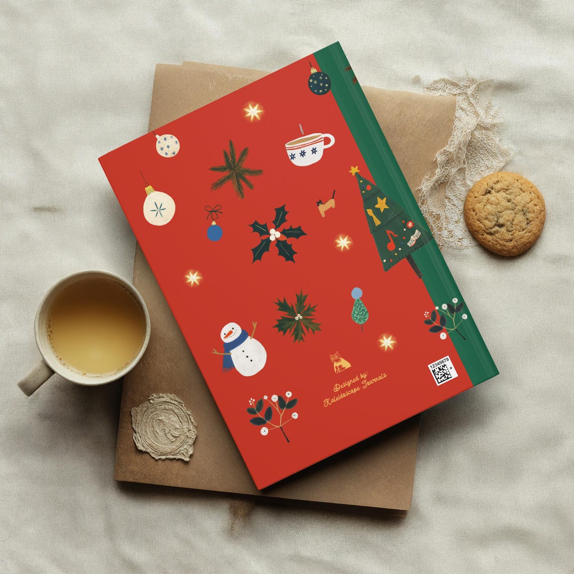 Christmas Hadcover Notebook - Festive Holiday Journal, Cozy Winter ...