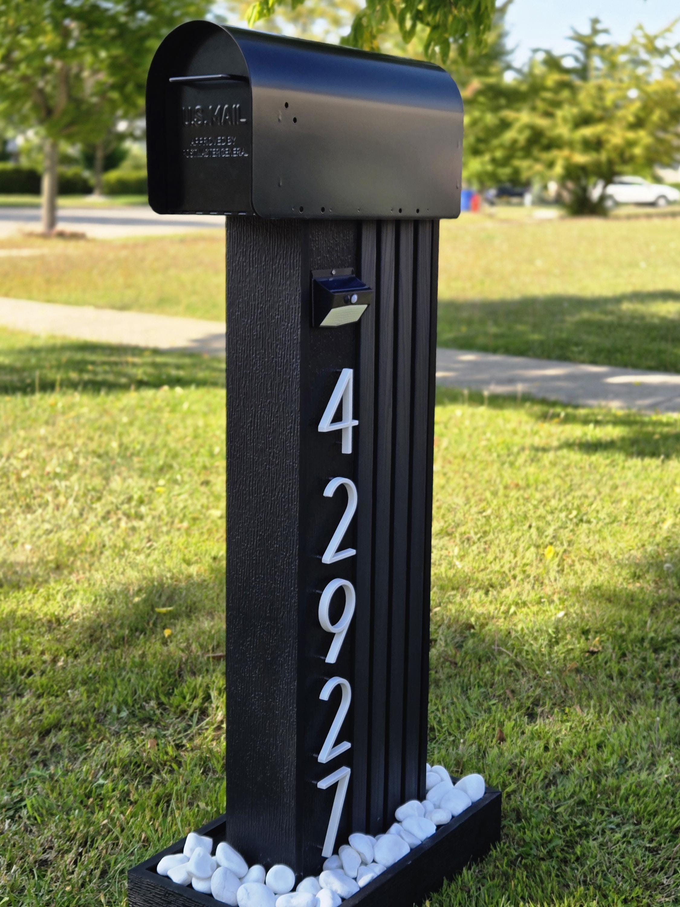 Handcrafted Mailstand With Solar Light: Modern Rustic Mailbox - Etsy