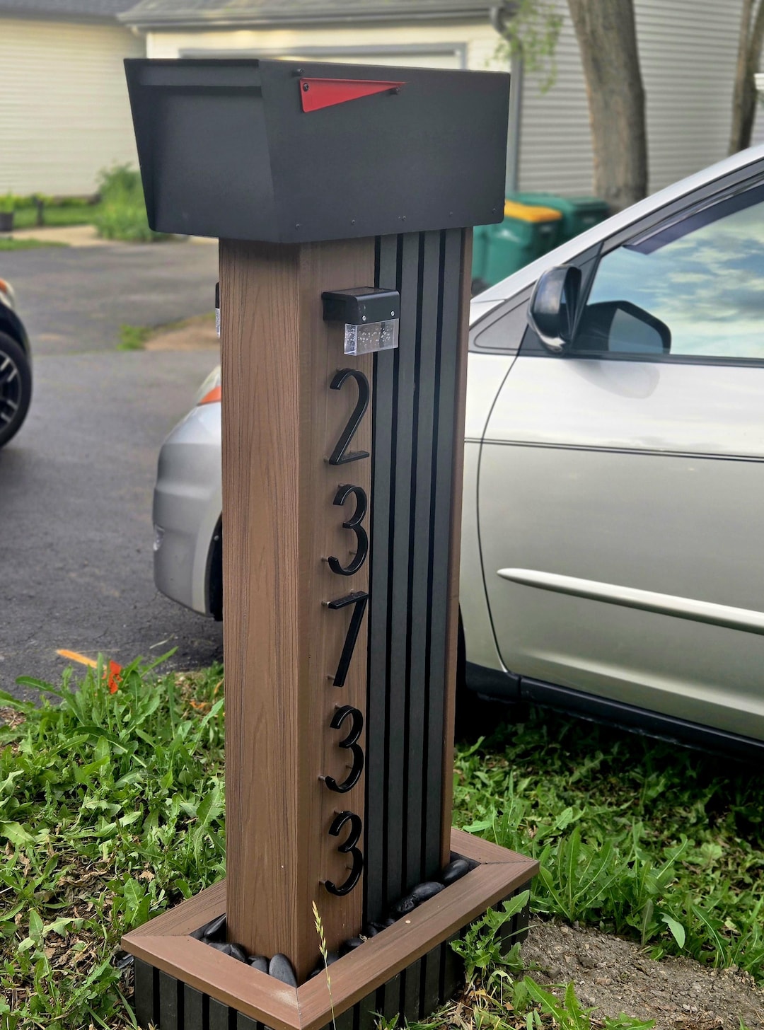 Handcrafted Mailstand With Solar Light: Modern Rustic Mailbox - Etsy