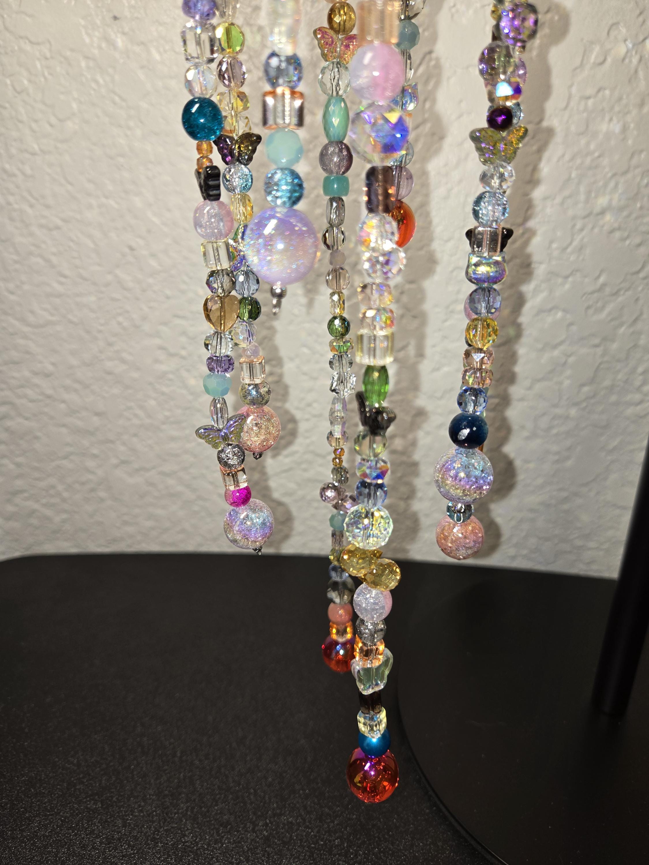 Handcrafted Glass Bead Suncatcher – Windchime Style & Rainbow Colors ...