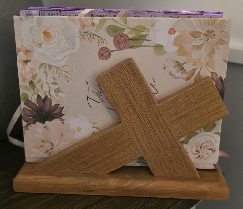 Handmade Wooden Bible Holder & Book Stand – Rustic Christian Decor ...