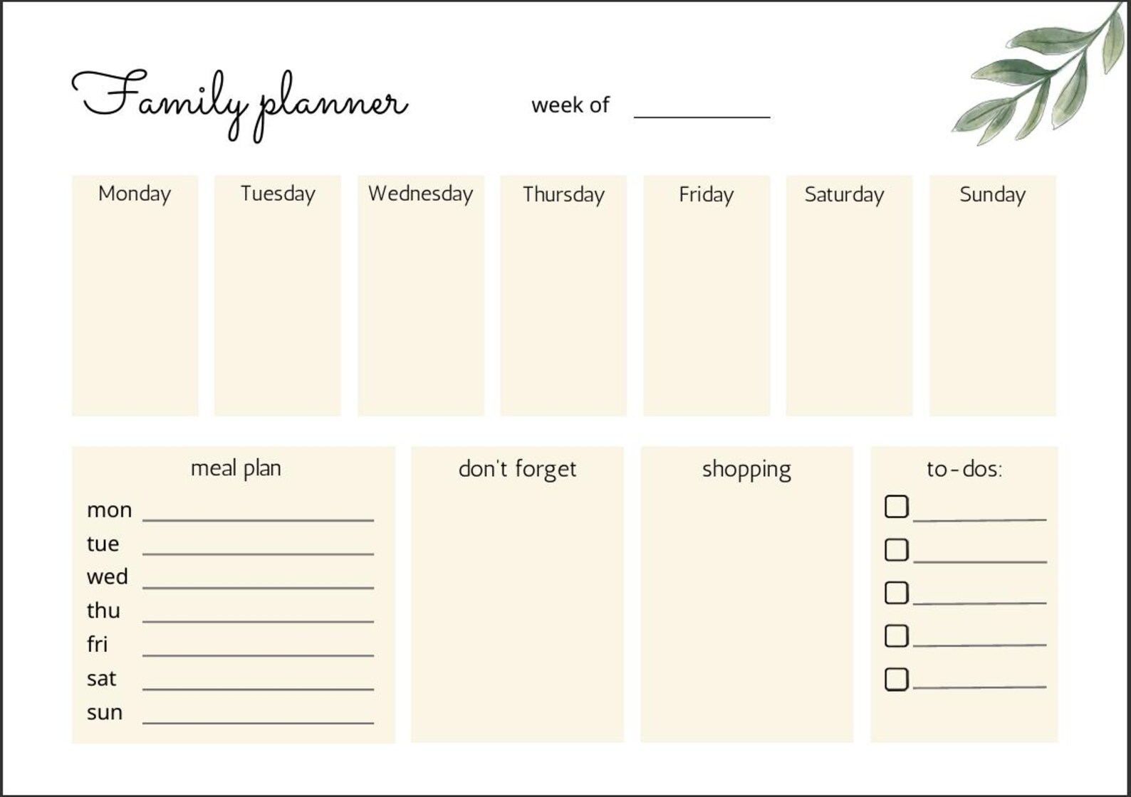 Printable Weekly Family Planner – Meal Planning, Schedules, To-do Lists ...