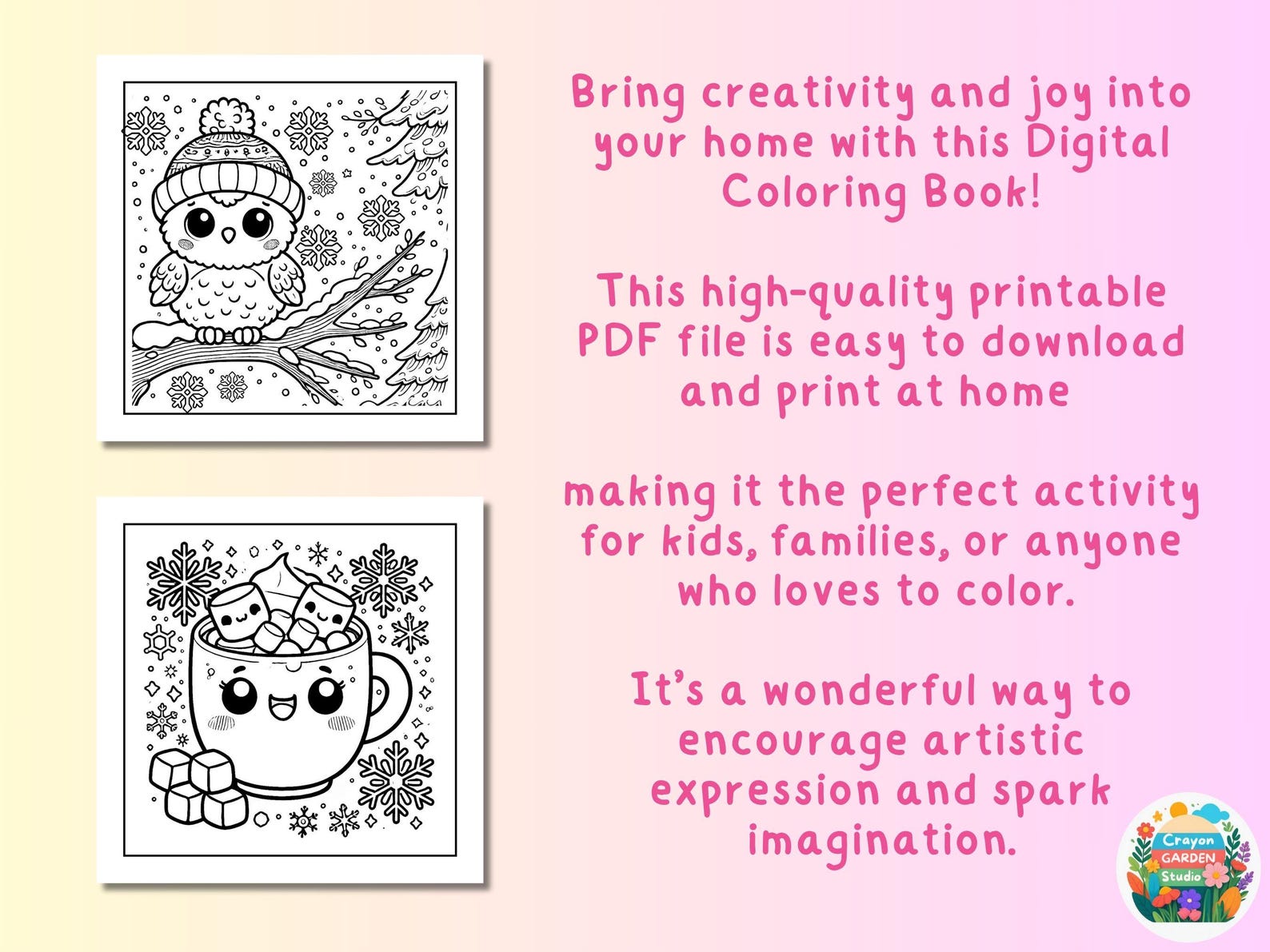 Winter Wonderland Coloring Book for Kids | 10-page Printable PDF | Fun ...