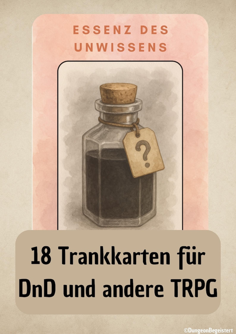 Potion Cards for Dnd Fantasy | 18 Magic Potions for Game Masters ...