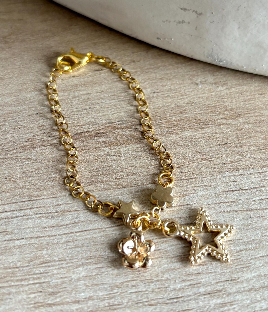 Bracelet for Girl 13cm | Gold Plated Chain | Children's Jewelry With ...