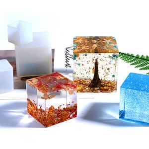 Square Clear Cube Silicon Mold for Resin , Resin Molds for Jewelry ...
