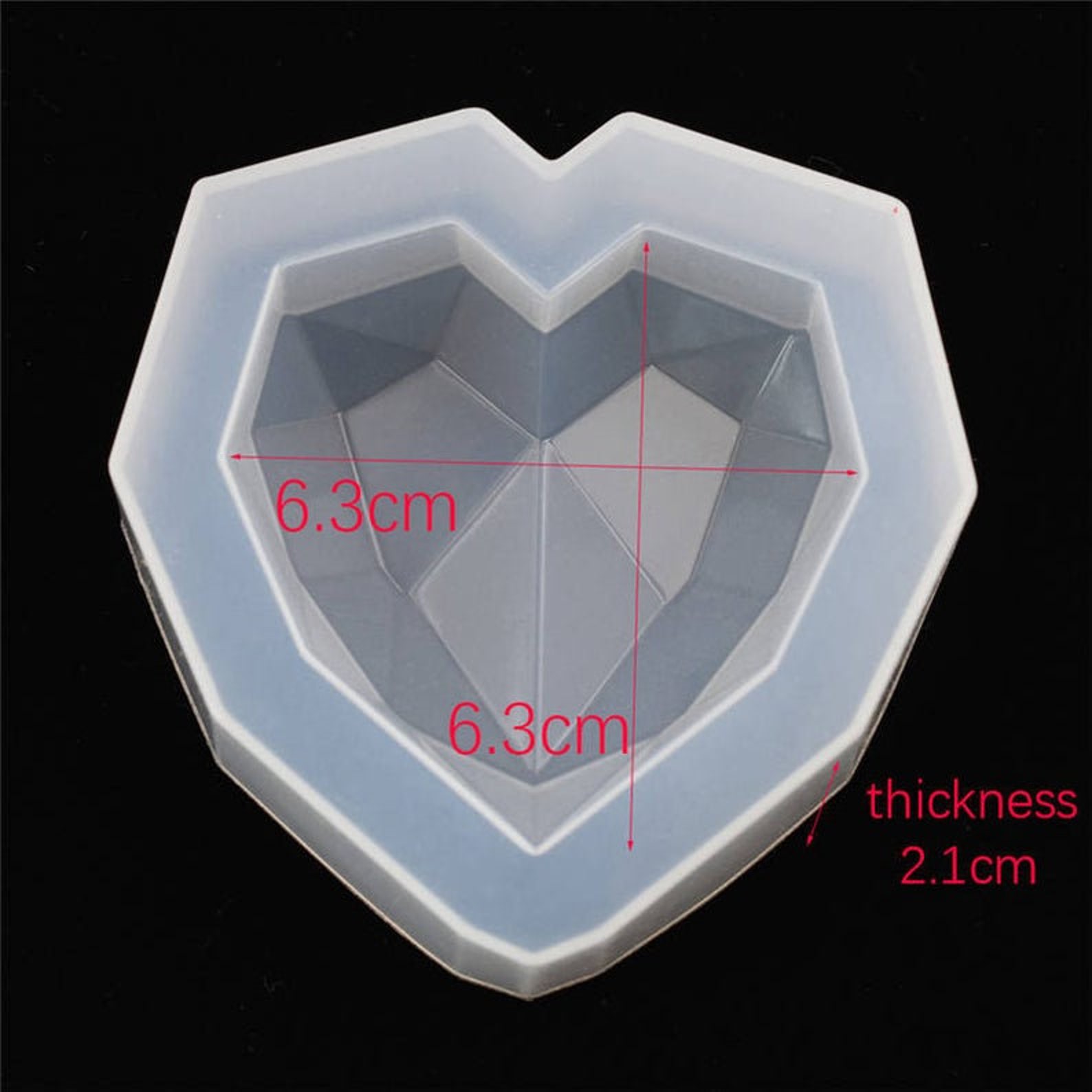 Cutting Surface Shaped Heart Gemstone Silicone Mold for Resin ,diamond ...