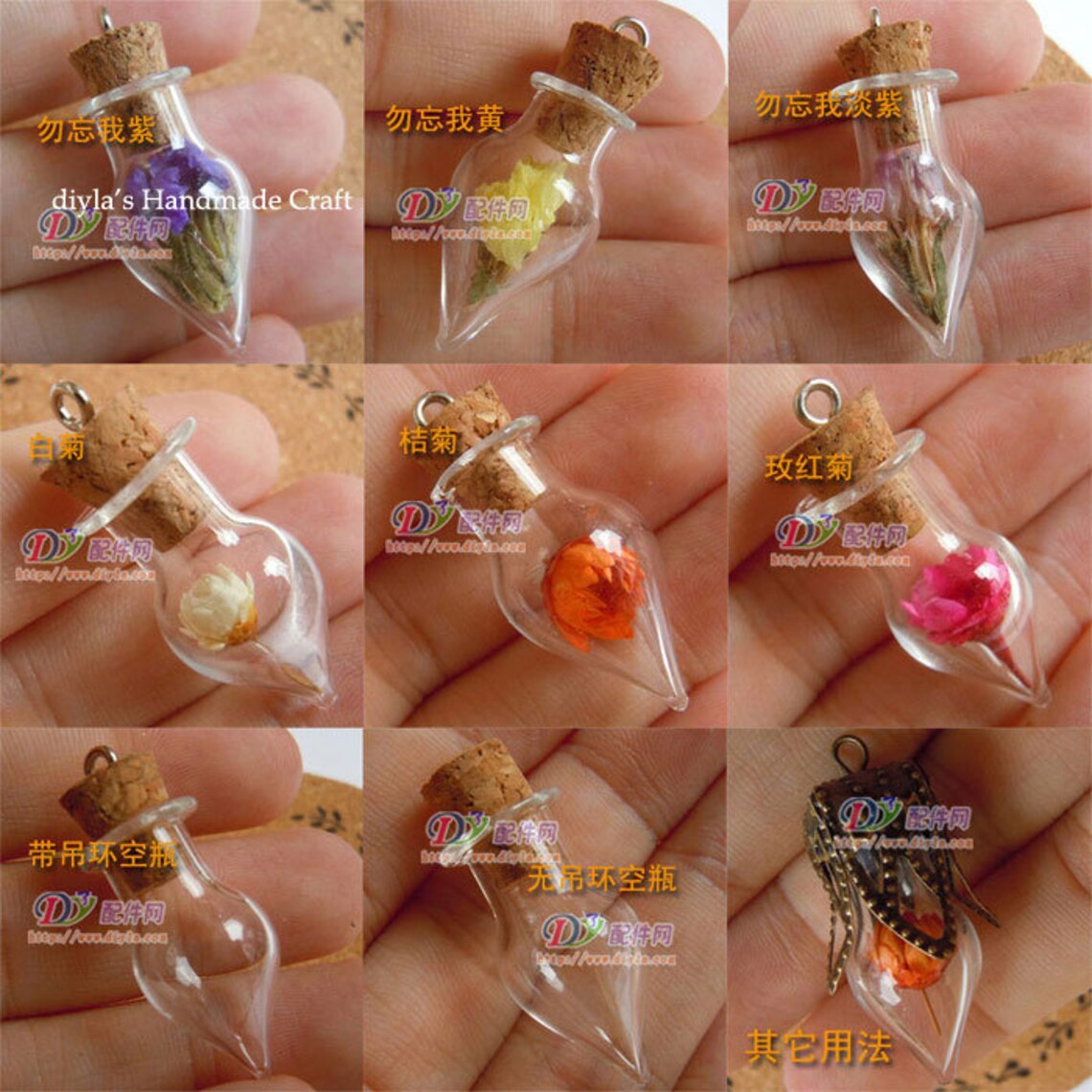 4pcs A Set 11x28mm Mini Water Drop Glass Bottles Jar for | Etsy