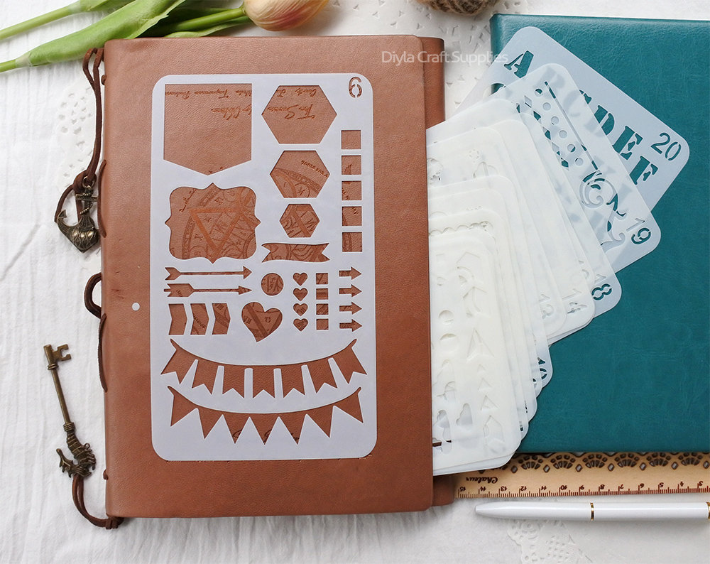 20 pieces Bullet Journal Stencils Drawing Icons Stencil | Etsy