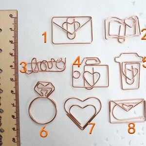 8pcs A Set Rose Gold Paper Clips Envelope Paper Clip Love - Etsy