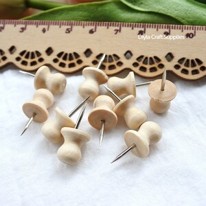 30 Pcs I-shaped Wooden Push Pins Drawing Pin Thumbtack , World Map Push ...