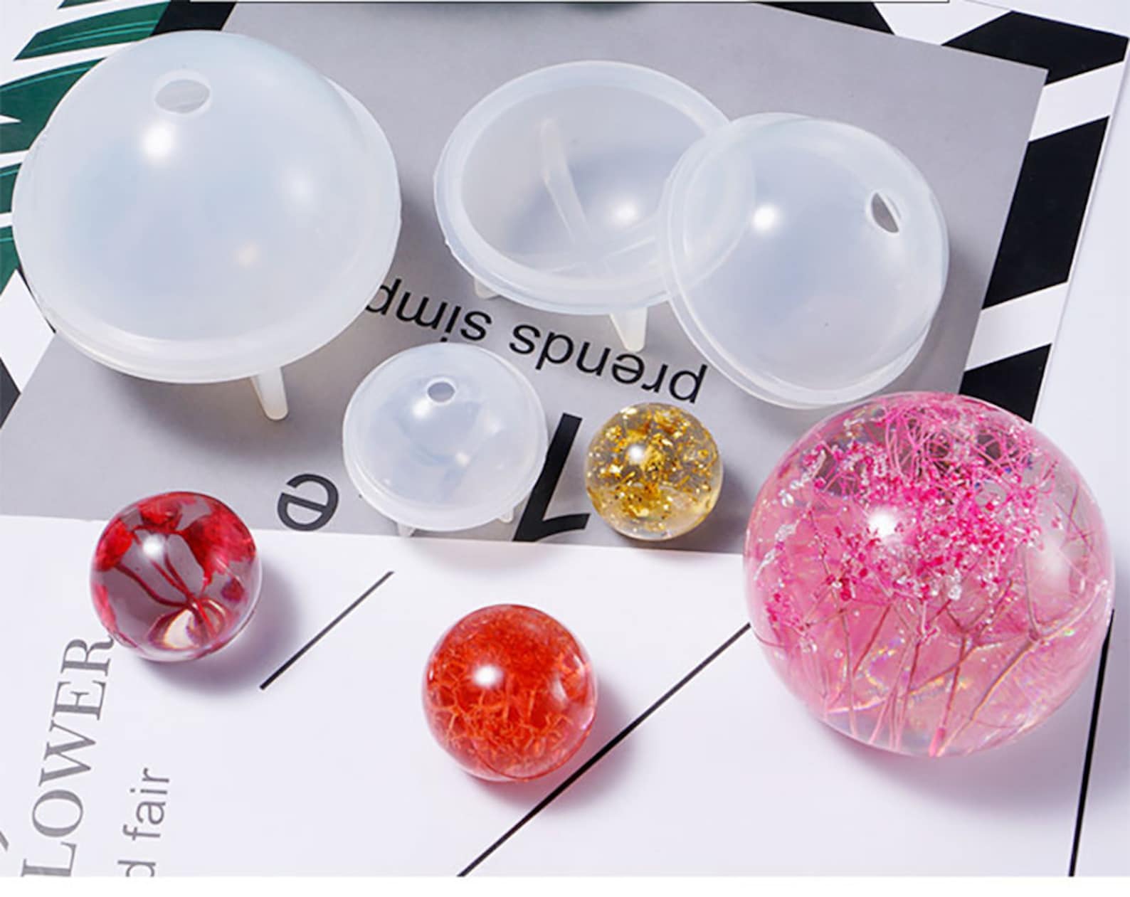 Transparent Silicone MOLD, Clear Silicone MOLD, Sphere, Ball Silicone ...