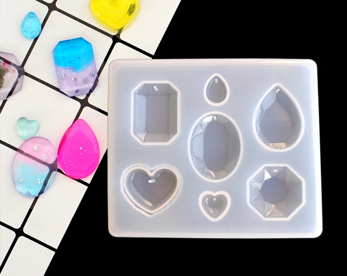 Octagonal Pendant Silicone Mold for Resin, With Hole Geometry Pendent ...