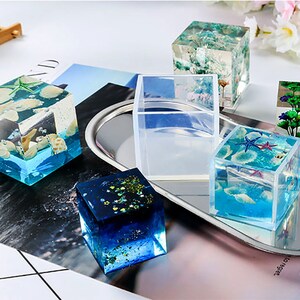 Square Clear Cube Silicon Mold for Resin , Resin Molds for Jewelry ...
