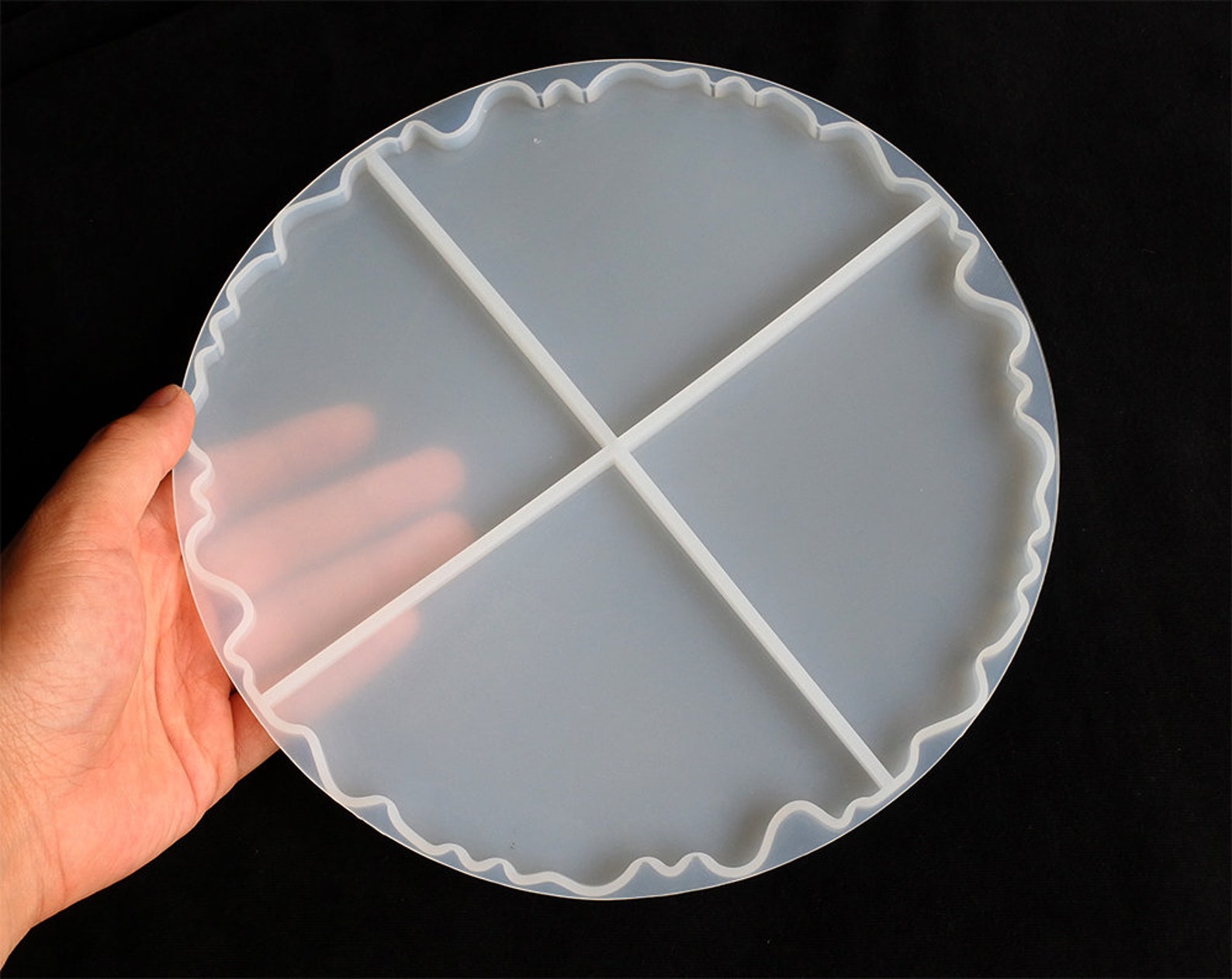 Large Irregular Wave Coaster Mold Silicone Mold Round Coffee Cup Mat ...