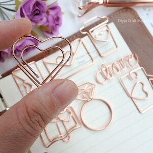 8pcs A Set Rose Gold Paper Clips Envelope Paper Clip Love - Etsy