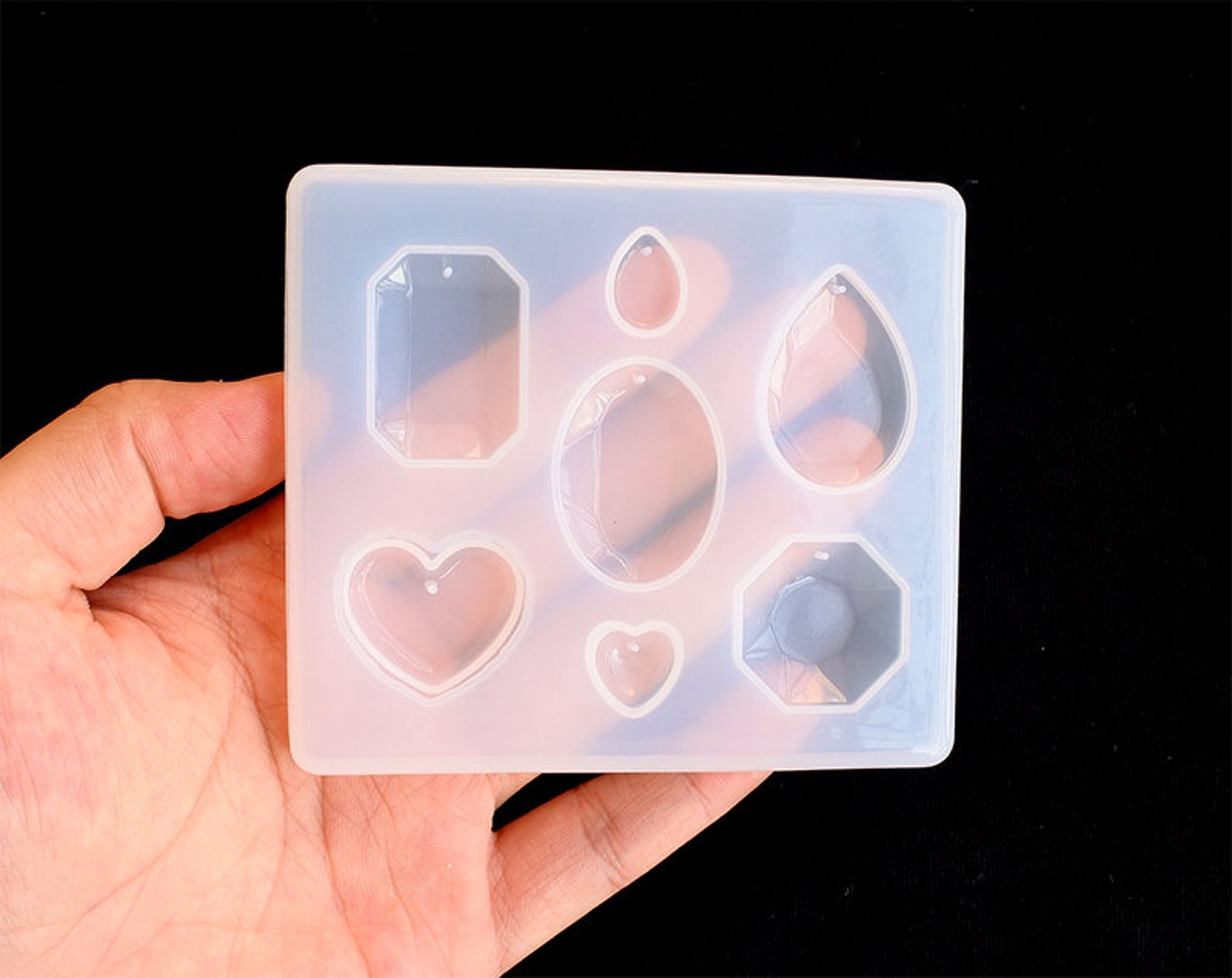 Octagonal Pendant Silicone Mold for Resin, With Hole Geometry Pendent ...