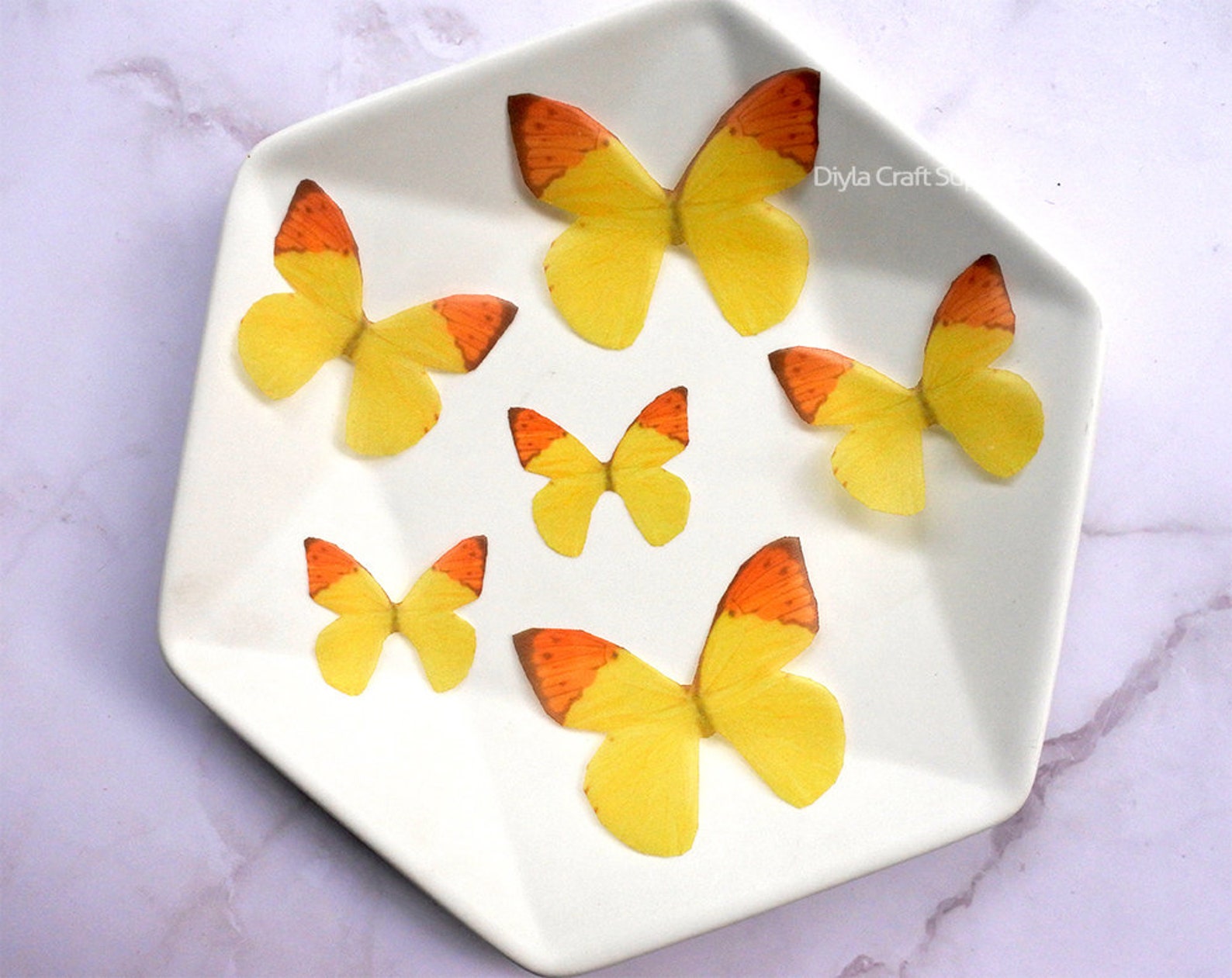 10pcs Organza Fabric Butterfly Wings Yellow Butterfly Orange Butterfly ...