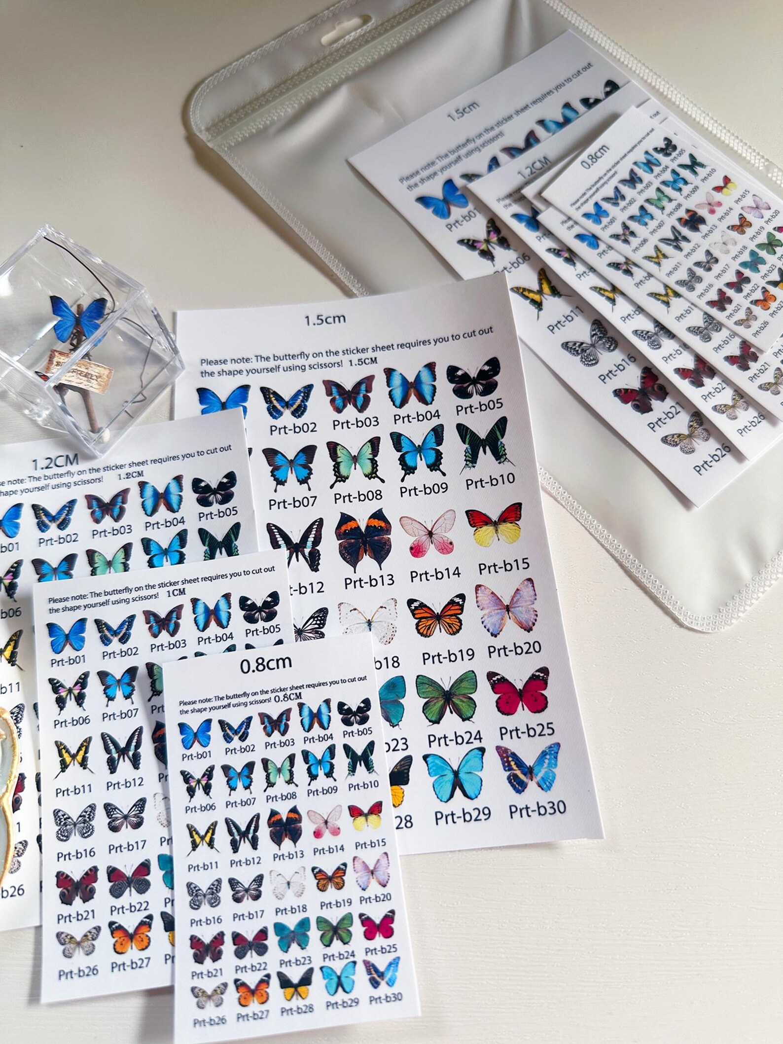 Mini Butterfly Stickers for Miniature Scene DIY Projects or Dollhouse ...