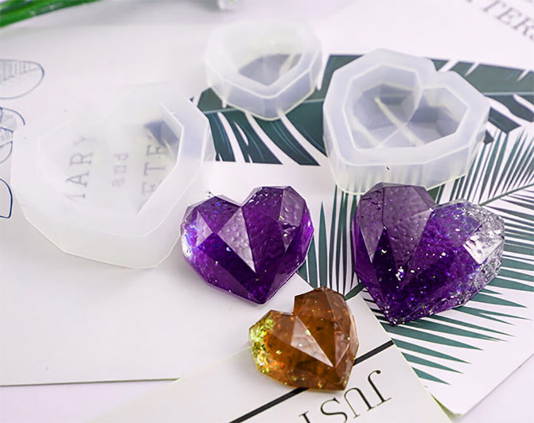 Cutting Surface Shaped Heart Gemstone Silicone Mold for Resin ,diamond ...