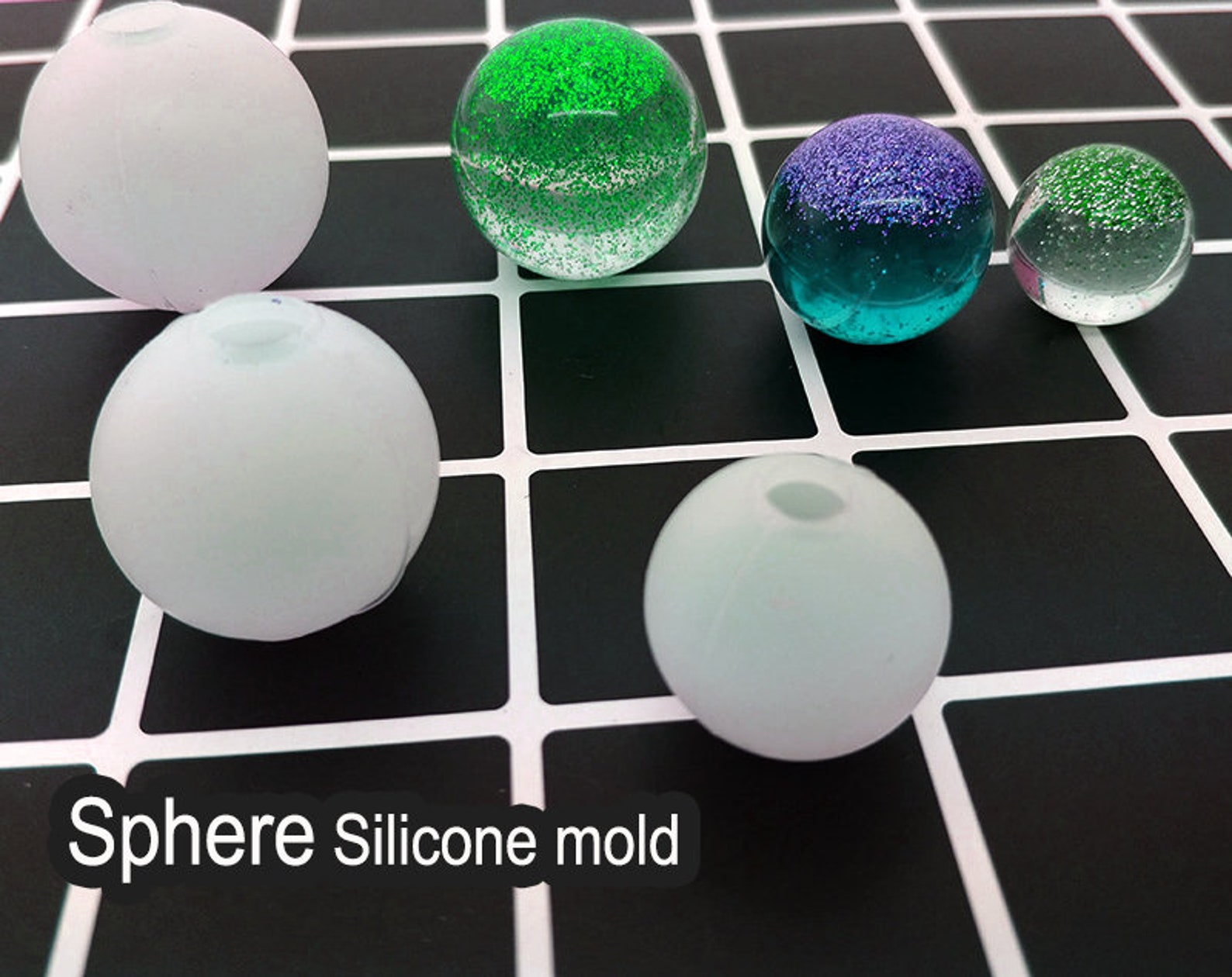20mm/25mm/30mm Ball Silicone Mold for Resin Pendant Diy - Planet Sphere ...