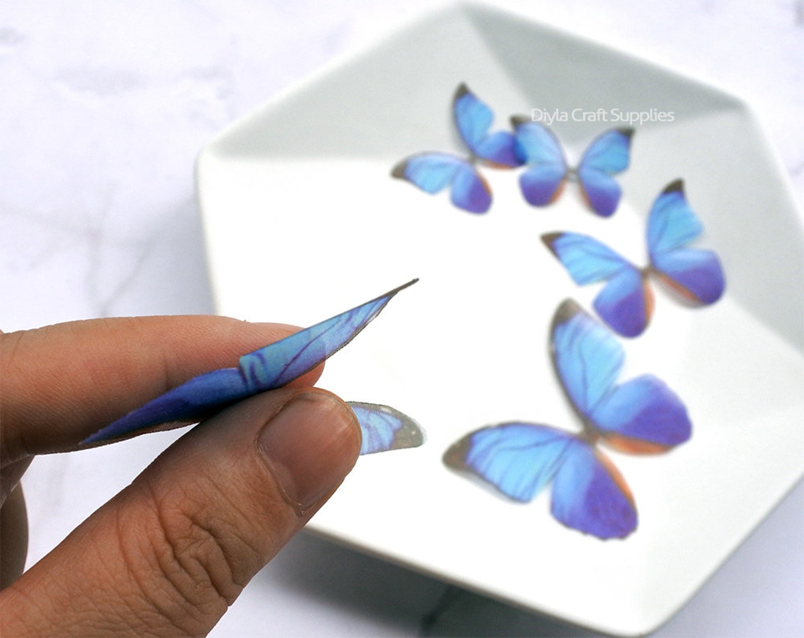 10pcs Organza Fabric Butterfly Wings Blue Butterfly Purple Butterfly ...