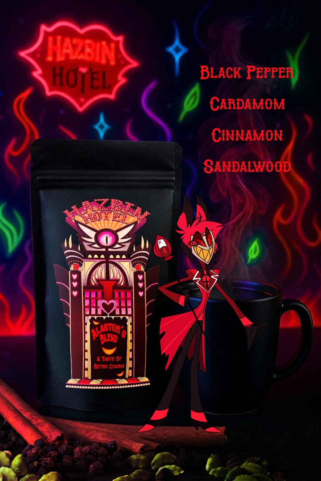 Hazbin Hotel Herbal Tea (alastor, Angel Dust, Charlie, Vaggie, Husk) - Etsy