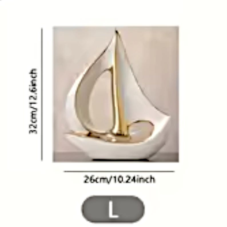 Luxury Ceramic Sailboat Sculpture – Postmodern Decorative Boat Figurine ...