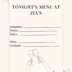 Italian Dinner Party Kit | Printable Recipes, Wine Pairings, Cocktail ...