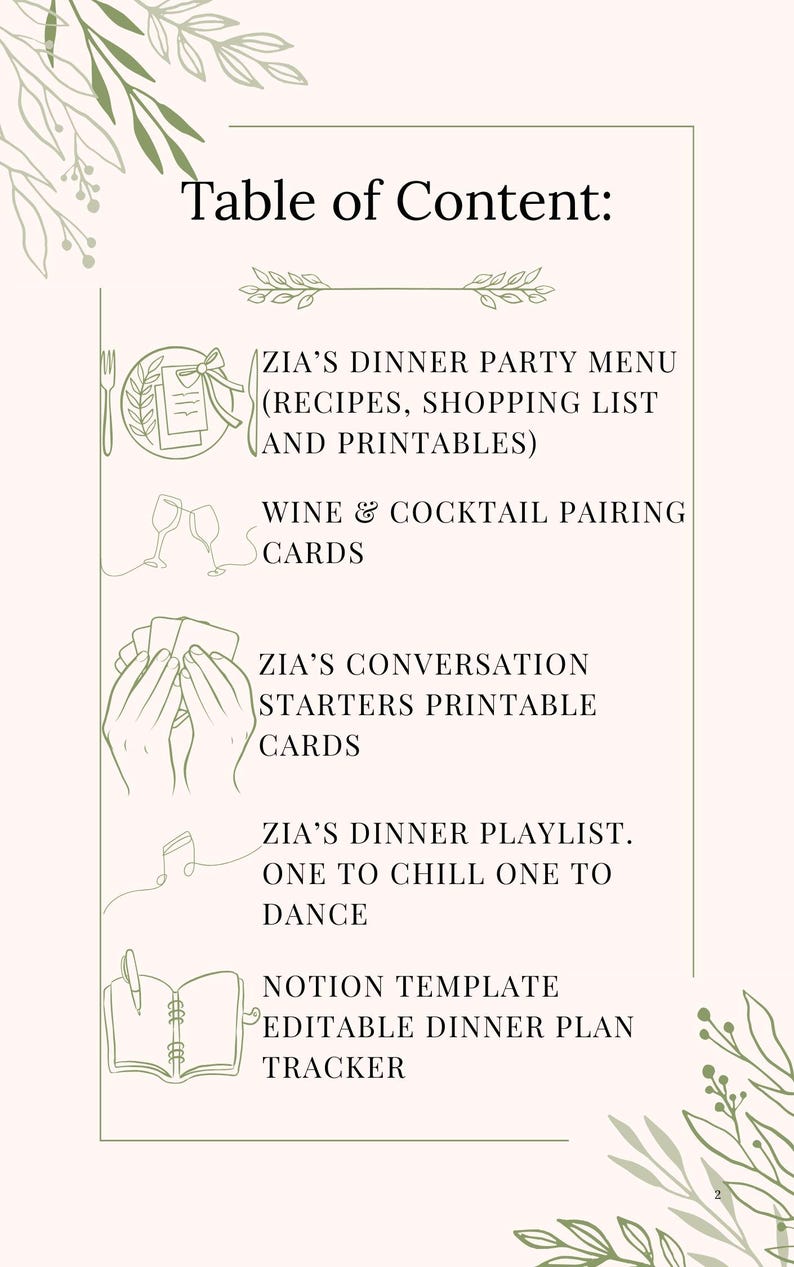 Italian Dinner Party Kit | Printable Recipes, Wine Pairings, Cocktail ...